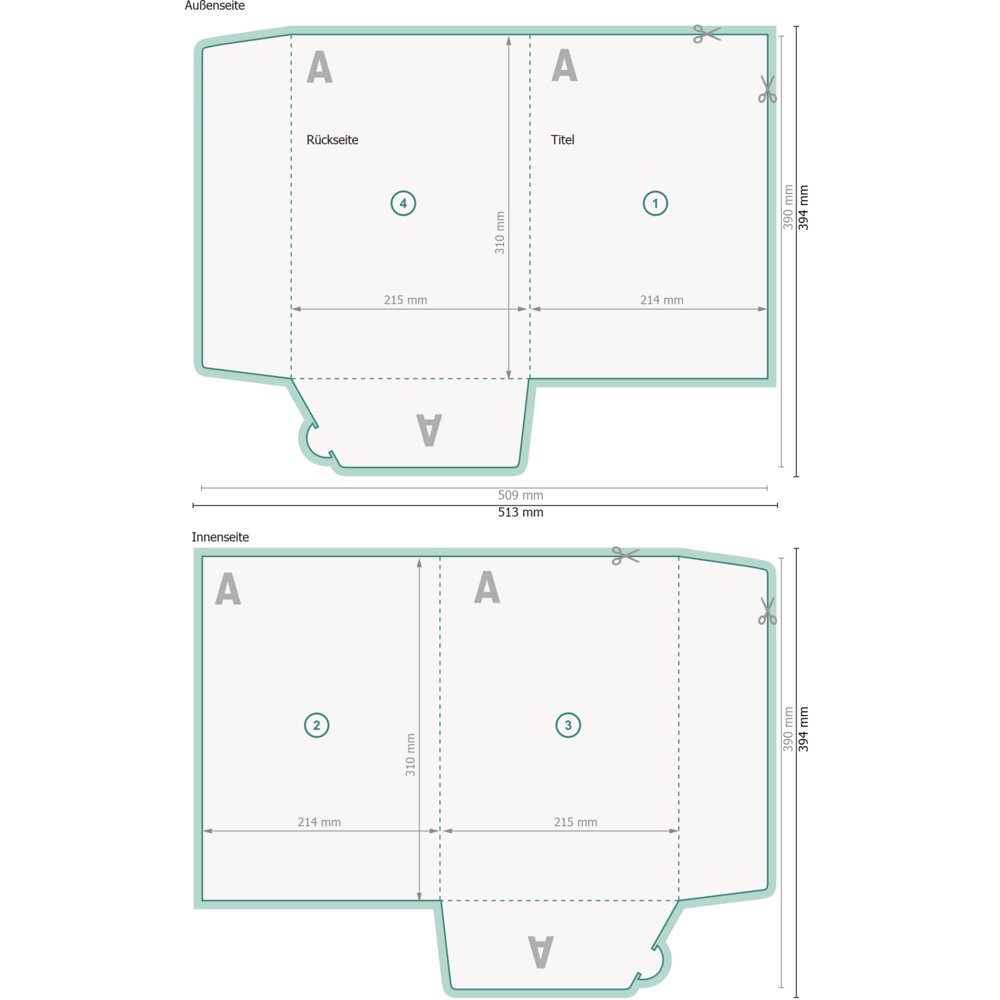 Mappen mit Laschen beidseitig A4 drucken